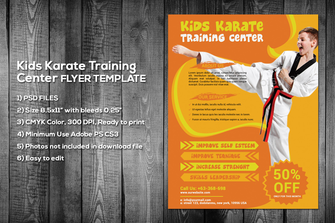 Kids Karate Flyer Template, a Flyer Template by meisuseno