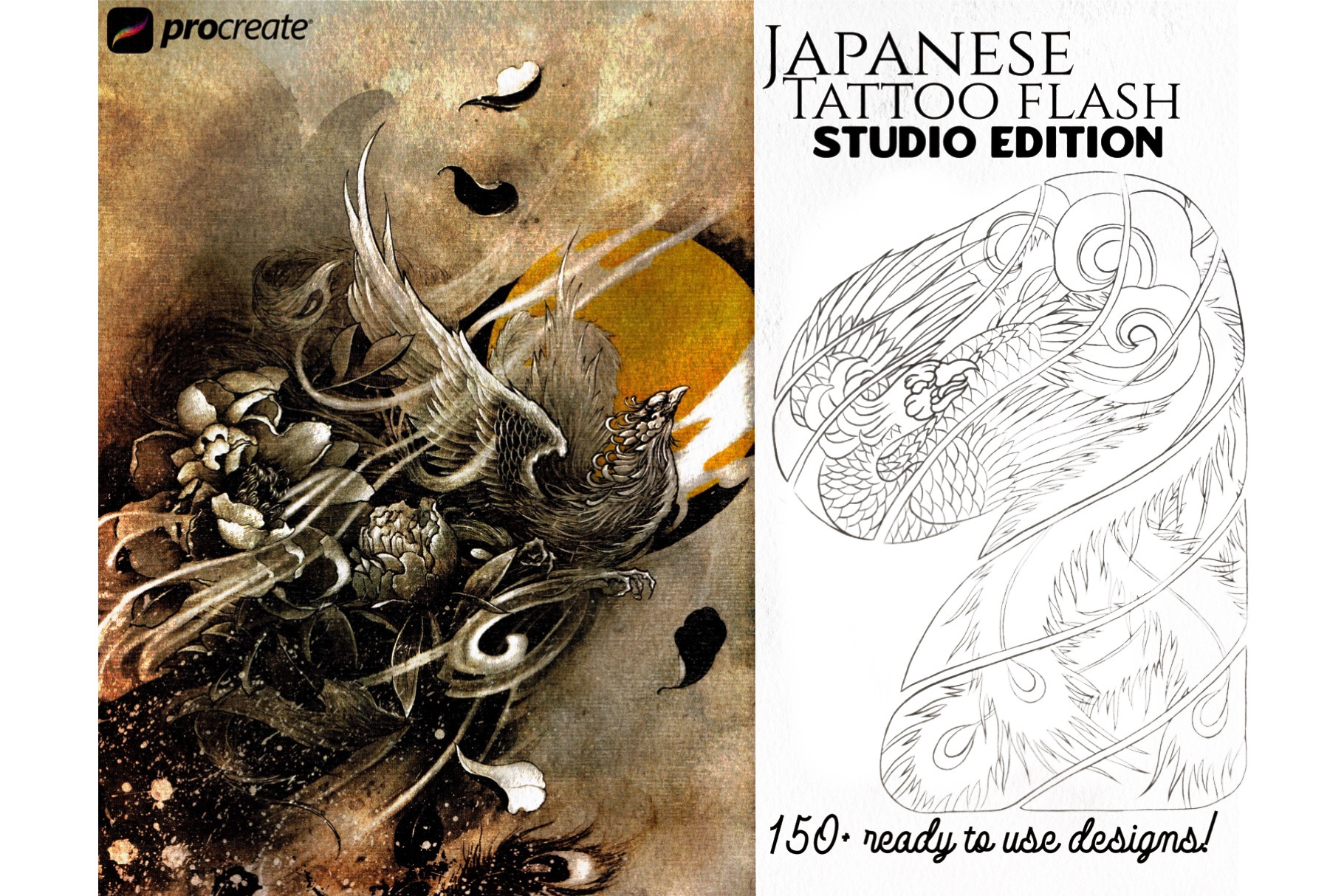 Procreate / Traditional Japanese tat, a Brushes & More by Studio.Valhalla
