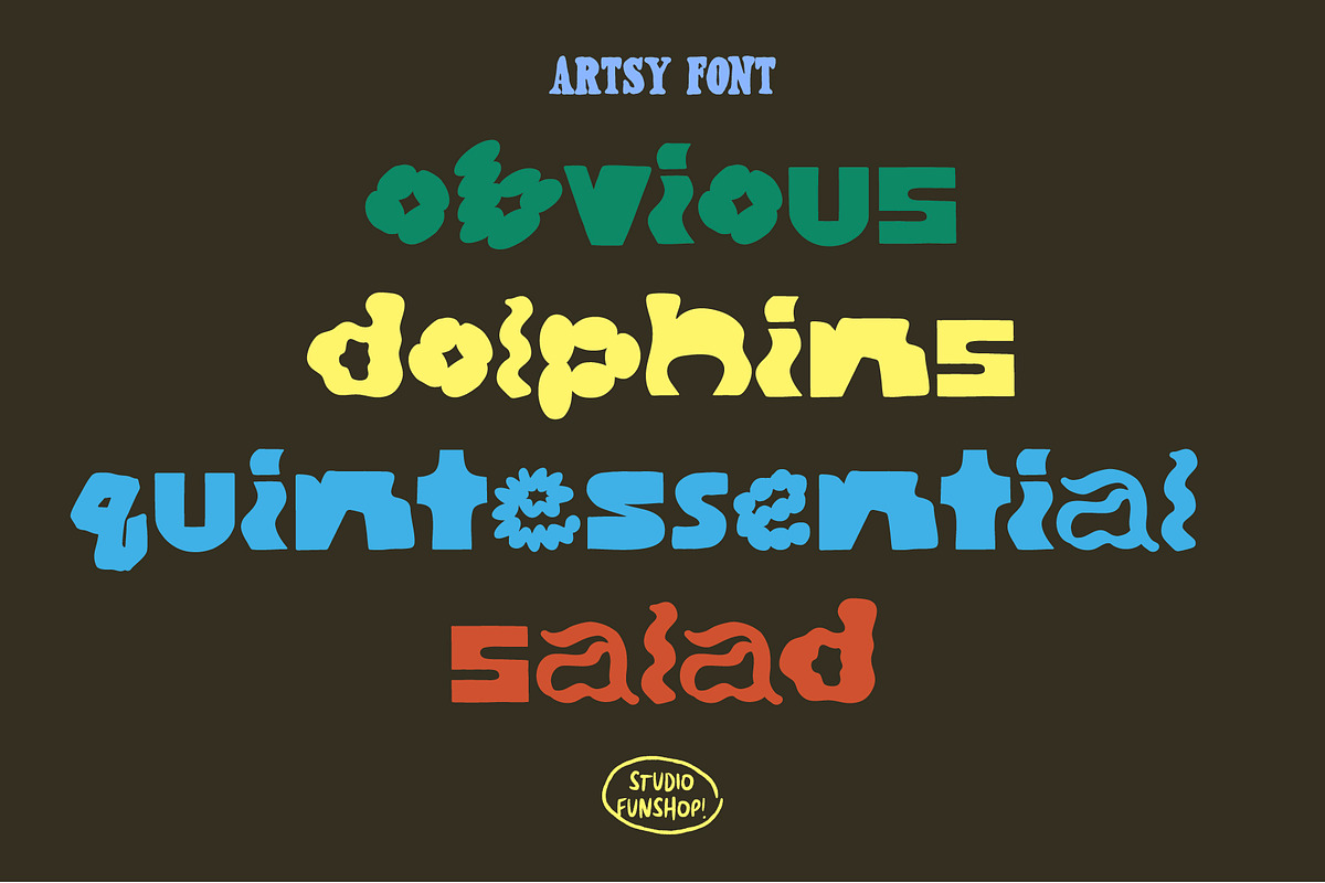 Artsy - Bold Hand-lettered Display, a Font by Studio Funshop by Kelli
