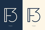 Monogram icon logo F3 | Branding & Logo Templates ~ Creative Market