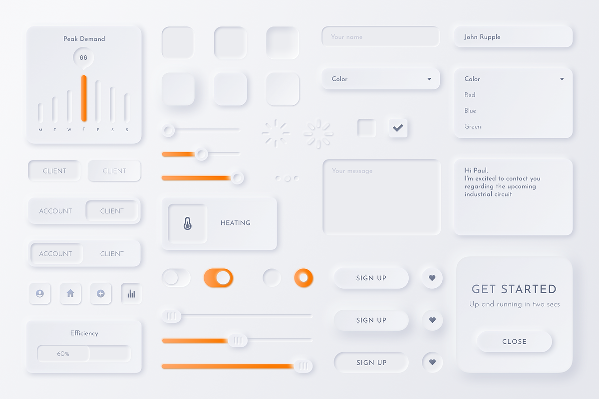 Neumorphic Soft UI Kit - NEU, an UI Kit Template by Delightful Design