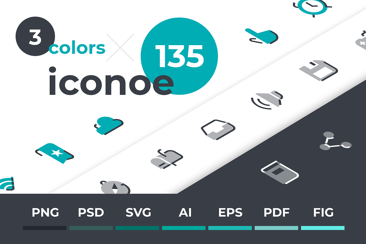 Iconoe - 135 Duotone Icons