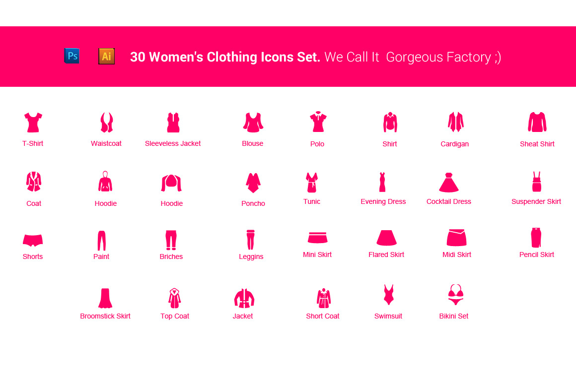 Women's Clothing Icons, an Icon by Graphic Madam