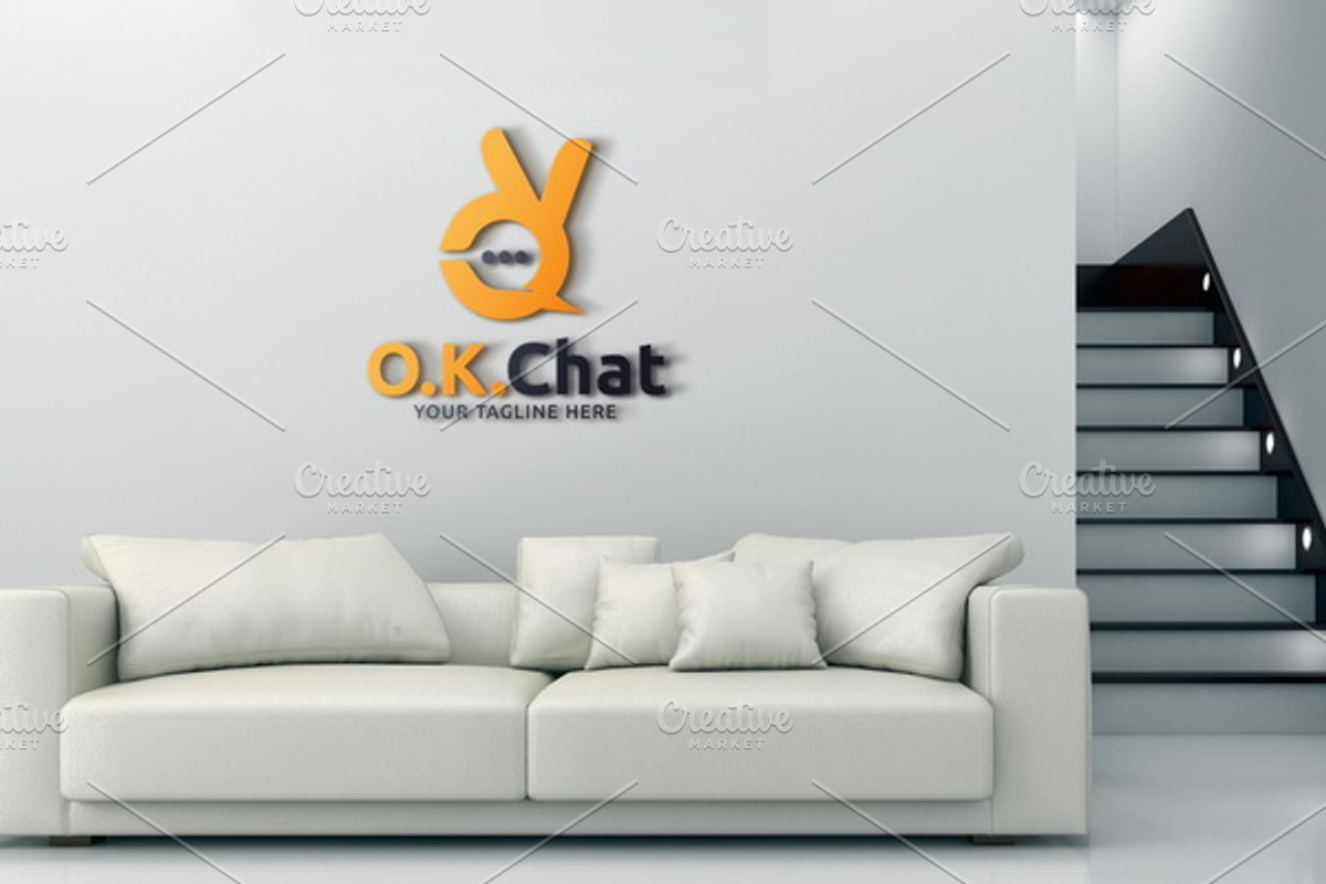 OK Chat Logo Template, a Branding & Logo Template by Geelator Studio