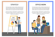 Strategy Office Work Set of Posters, a Person Illustration by robuart