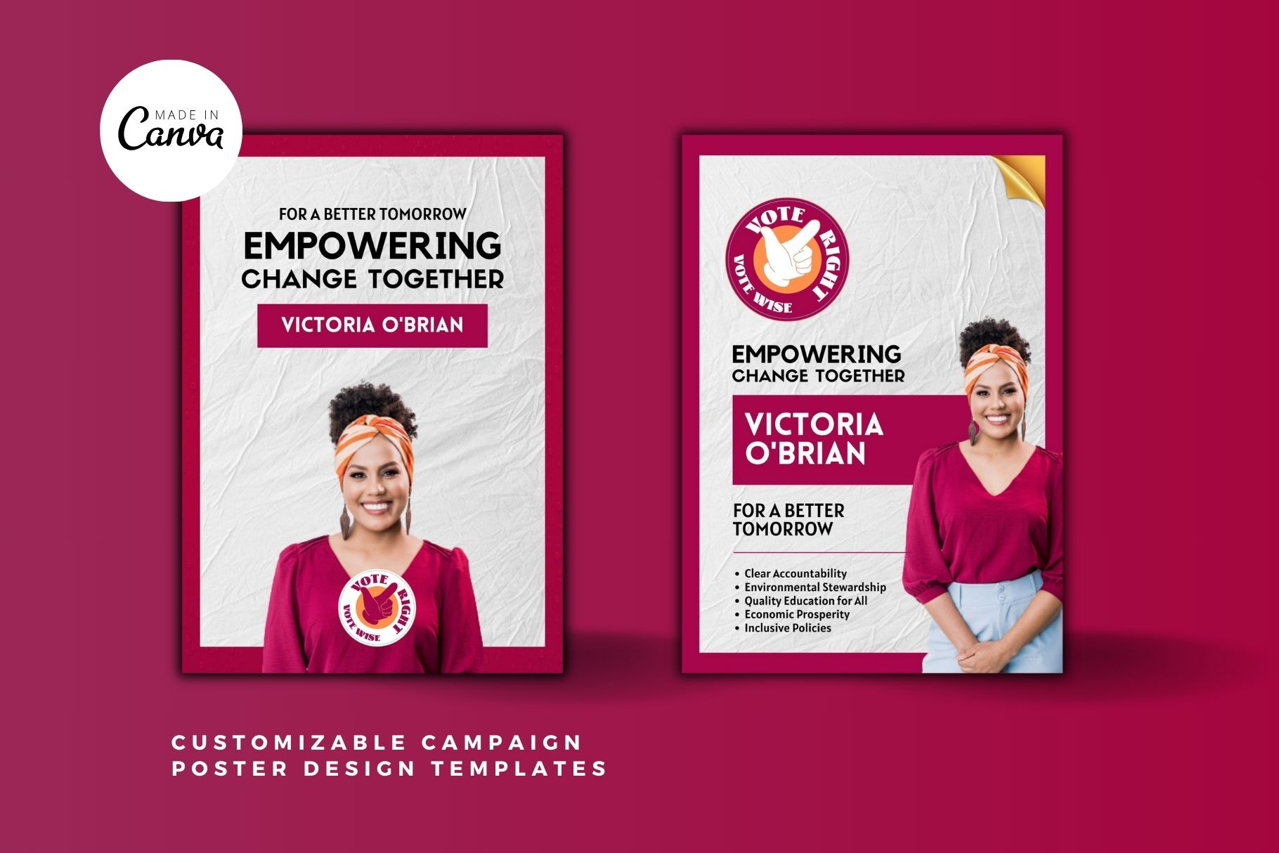 Campaign Poster Canva Template, a Marketing Template by MK Creatives