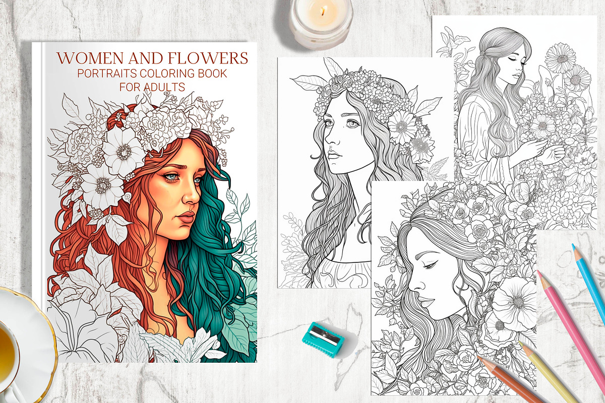 Portraits Coloring Pages For Adults, a Person Illustration by AlineArtStore