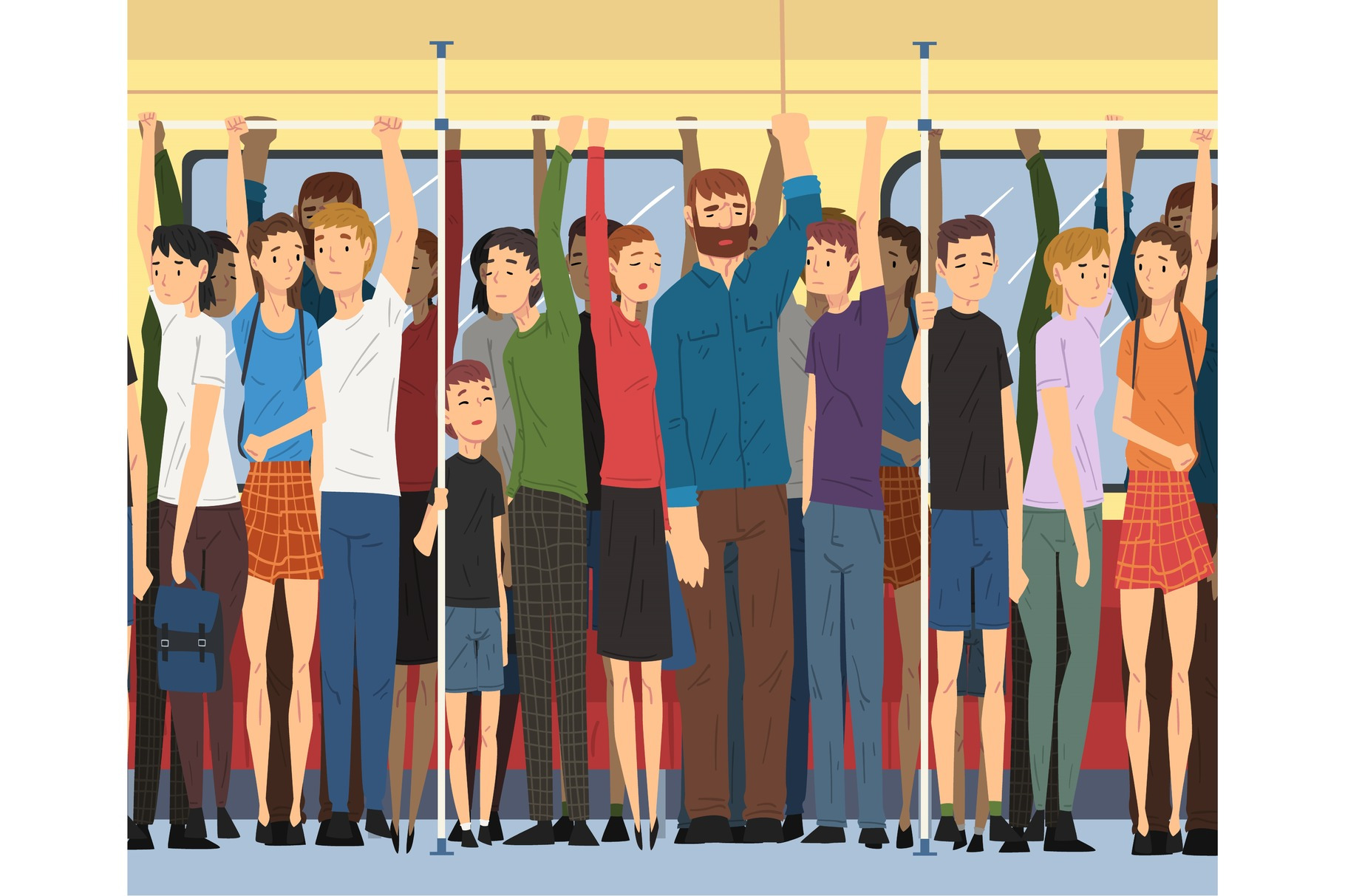 Different People Standing Inside, a Person Illustration by TopVectors