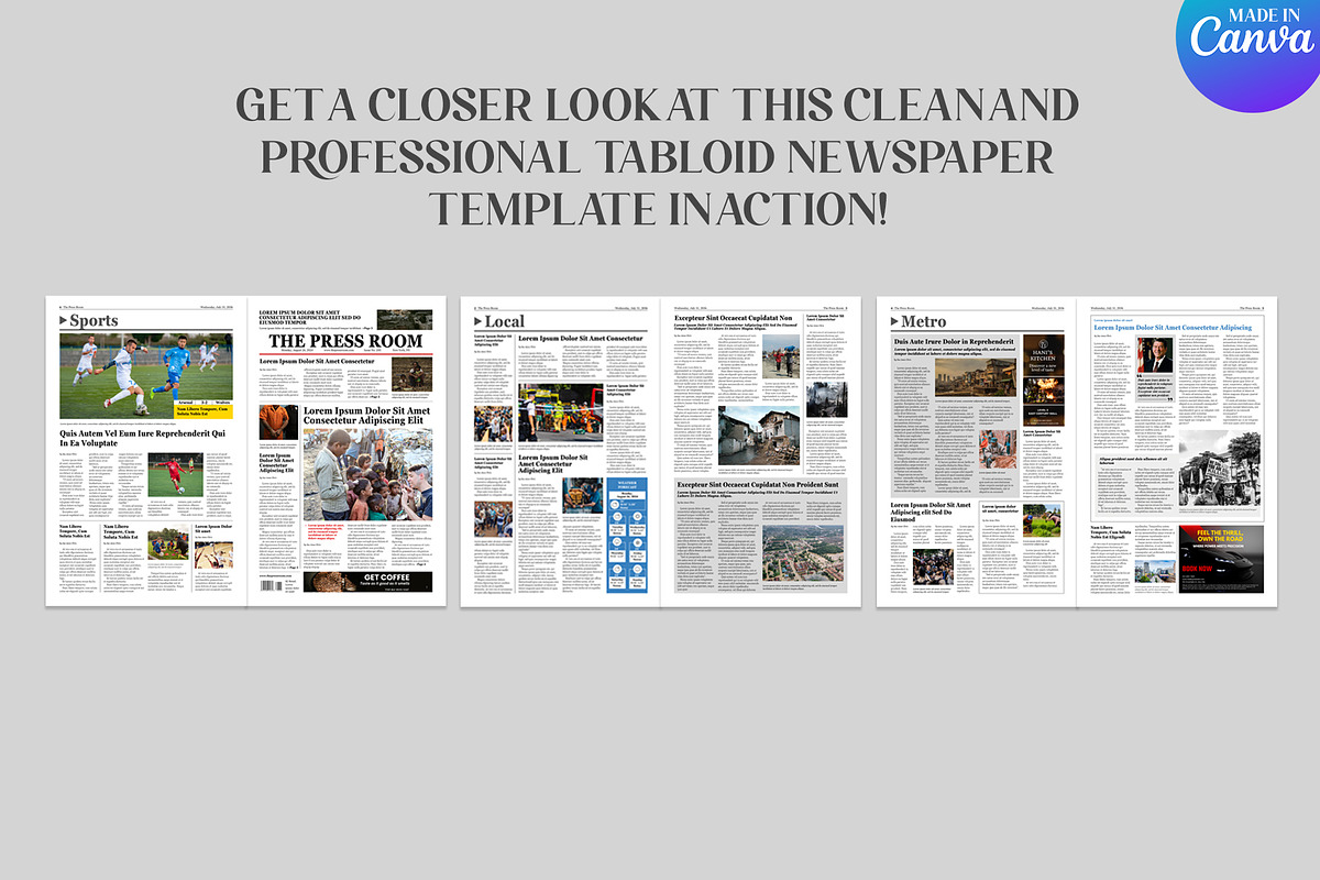 Tabloid-Style Newspaper Template