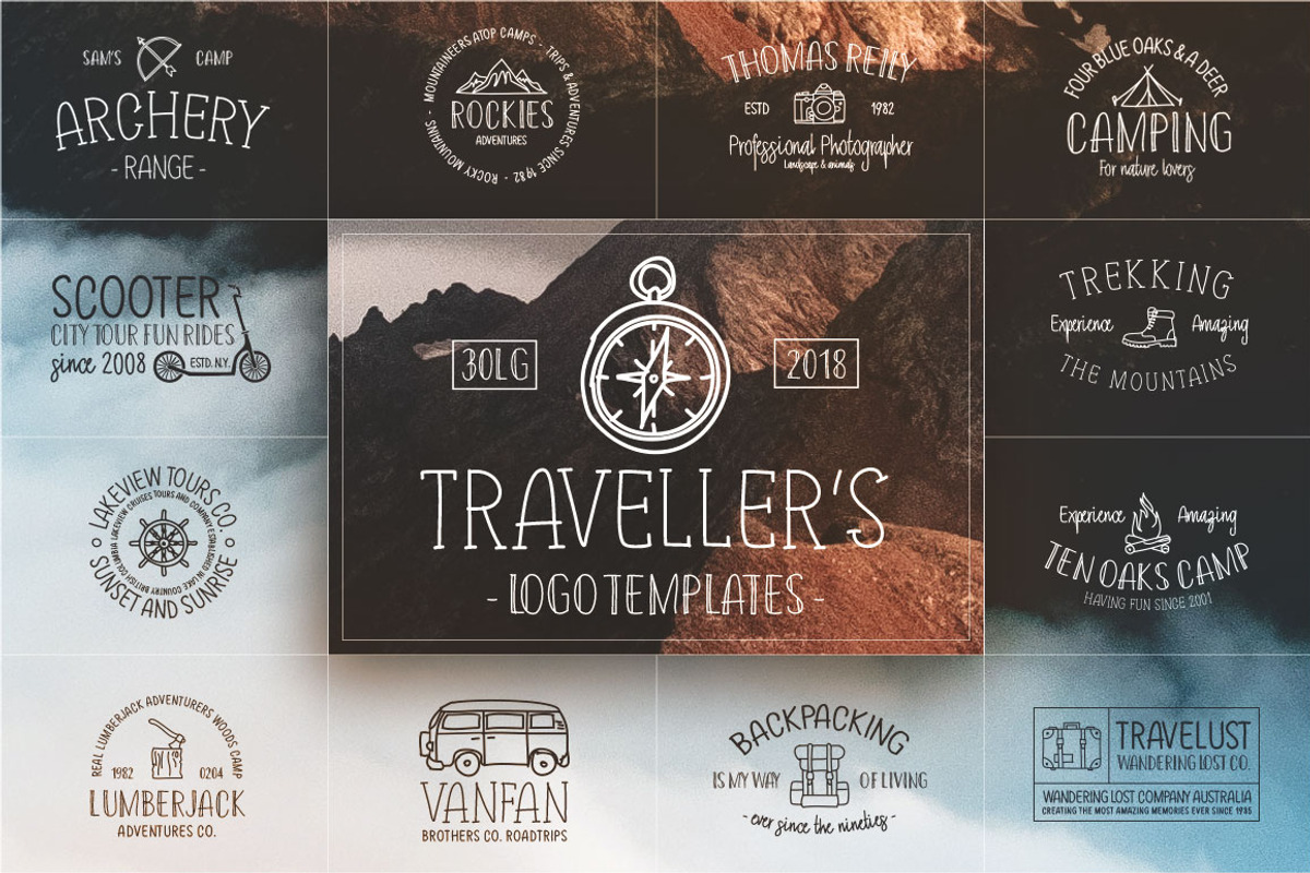 Retro Travel Logos & Fonts, a Branding & Logo Template by Graphicdome