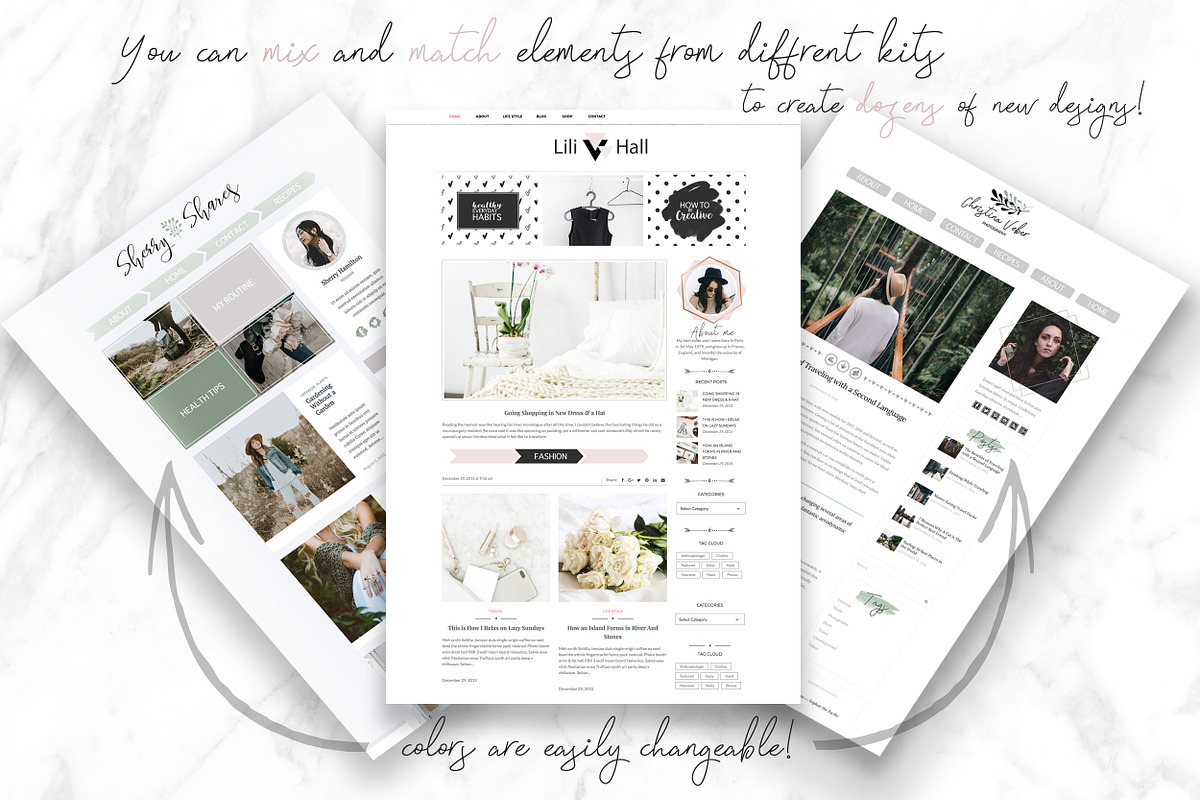 SALE! Web Design Kit for Bloggers, a Templates & Theme by SwitzerShop