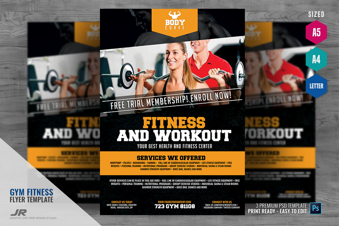 Fitness and Workout Flyer, a Flyer Template by PSDPixel