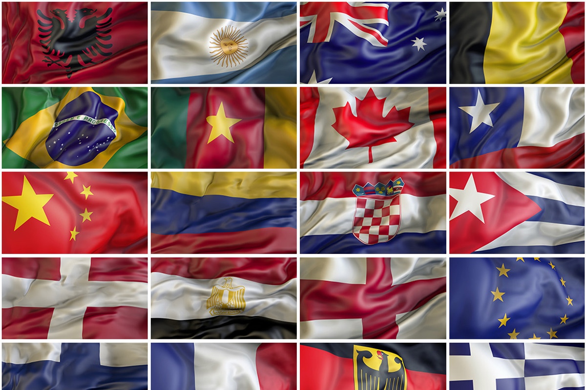 Waving flags, an Illustration by Giordano Aita Graphics