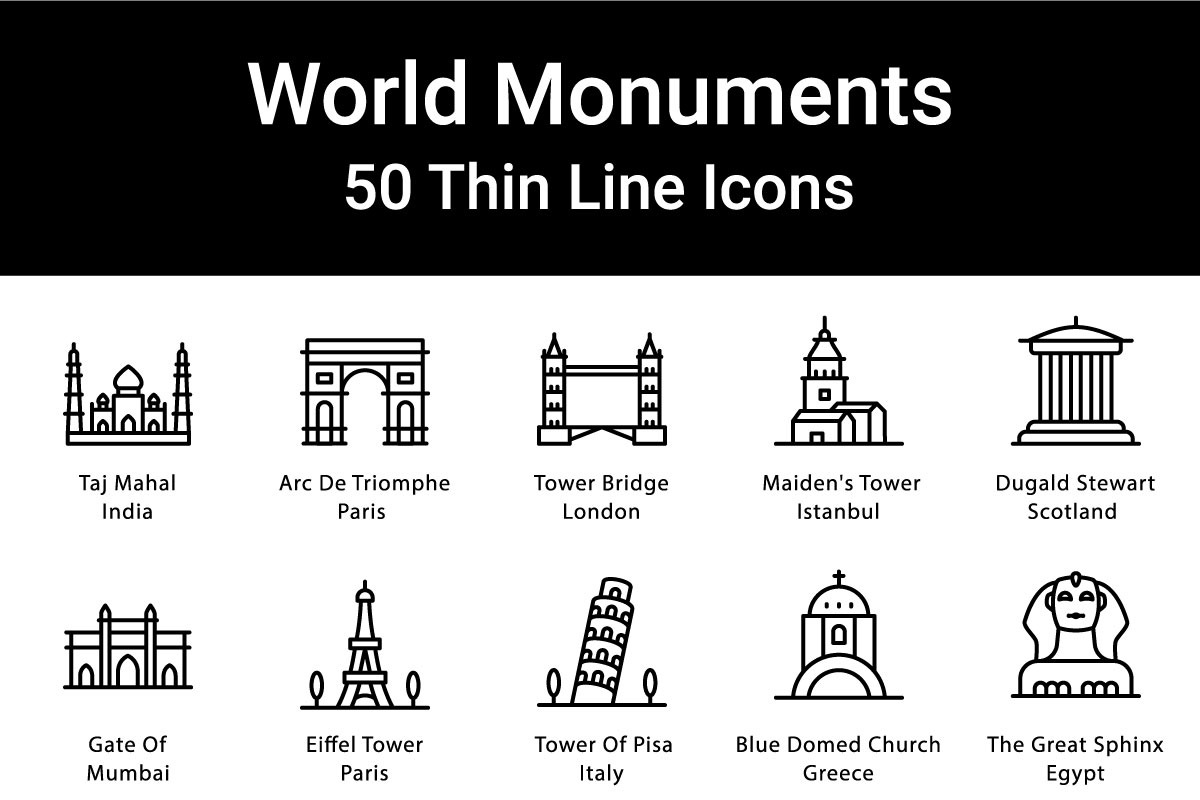 World Monuments, an Icon by Color Cubes
