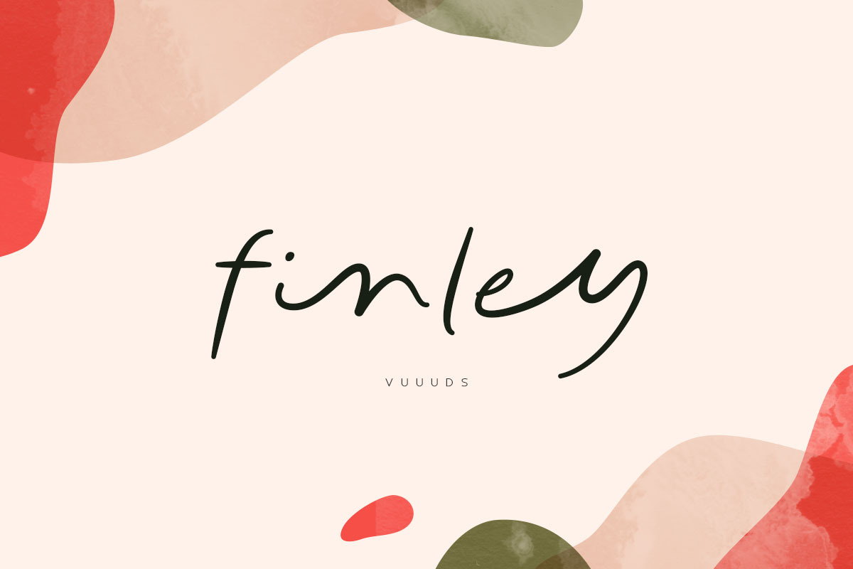 Finley Font, a Script Font by vuuuds