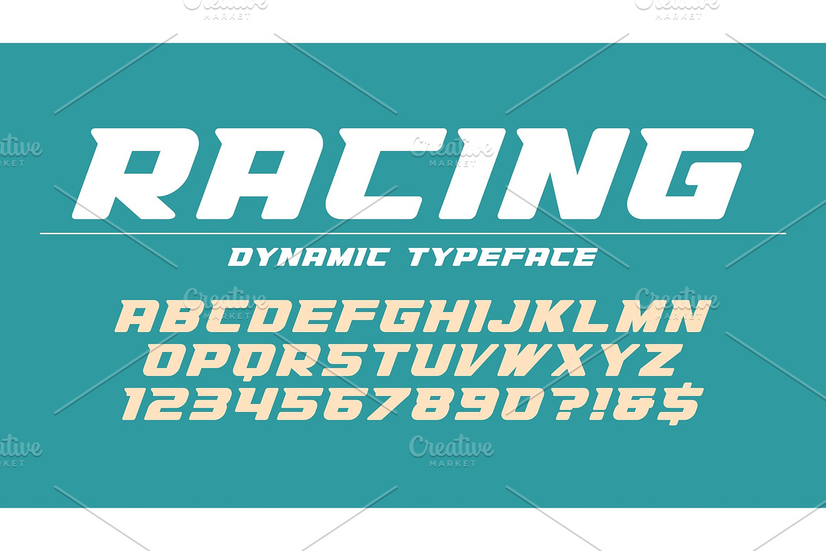 Racing display alphabet, an Illustration by RevelStockart