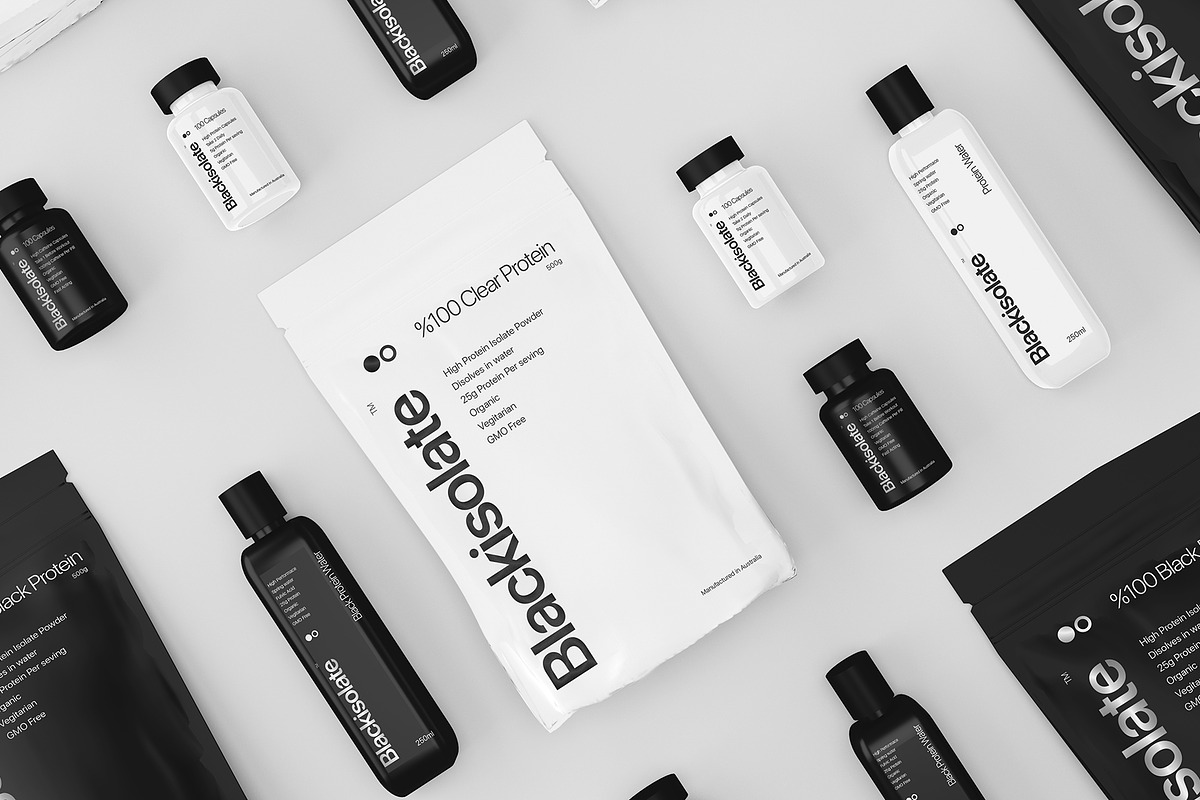 Sports Supplement Brand Mockup Pack, a Packaging Mockup by S48 Mockups