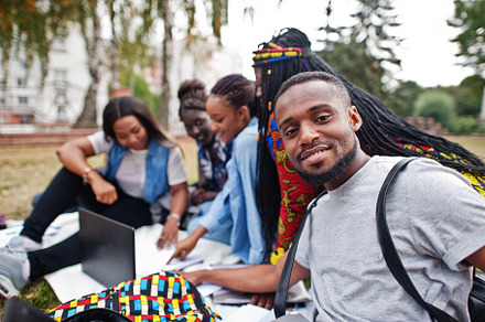 Group of five african college studen containing academic, adult, and ...