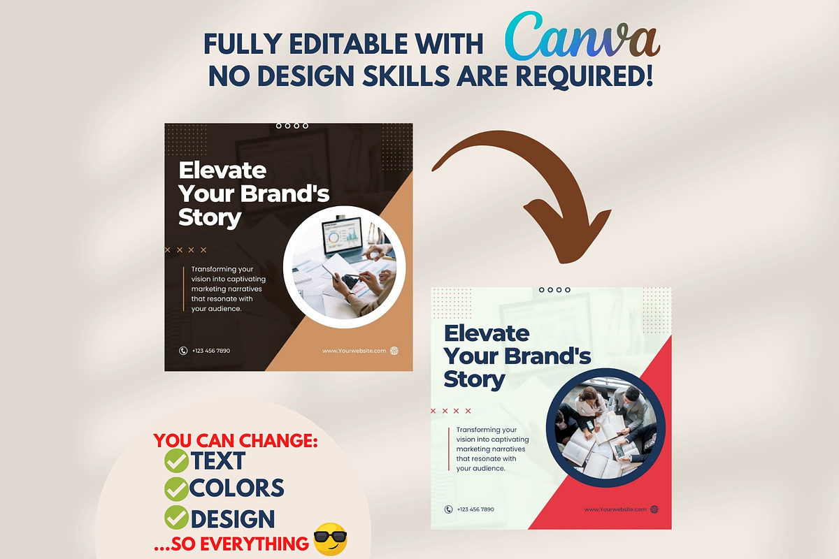 500 Marketing Posts - Canva Templates