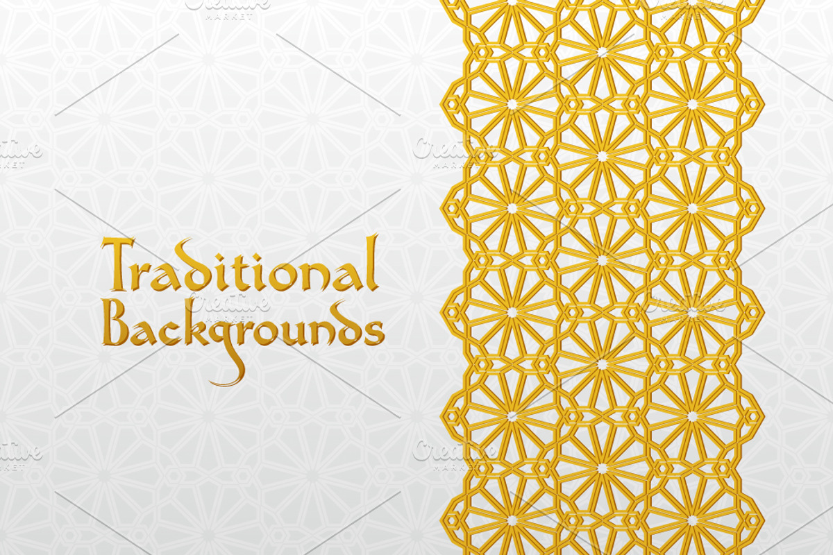 Set of traditional backgrounds, a Decorative Illustration by Absent A