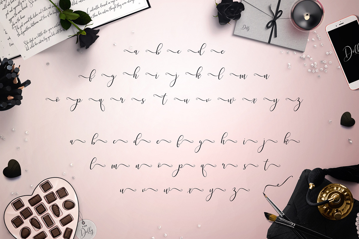 Dolly Script, a Script Font by Font Bundles