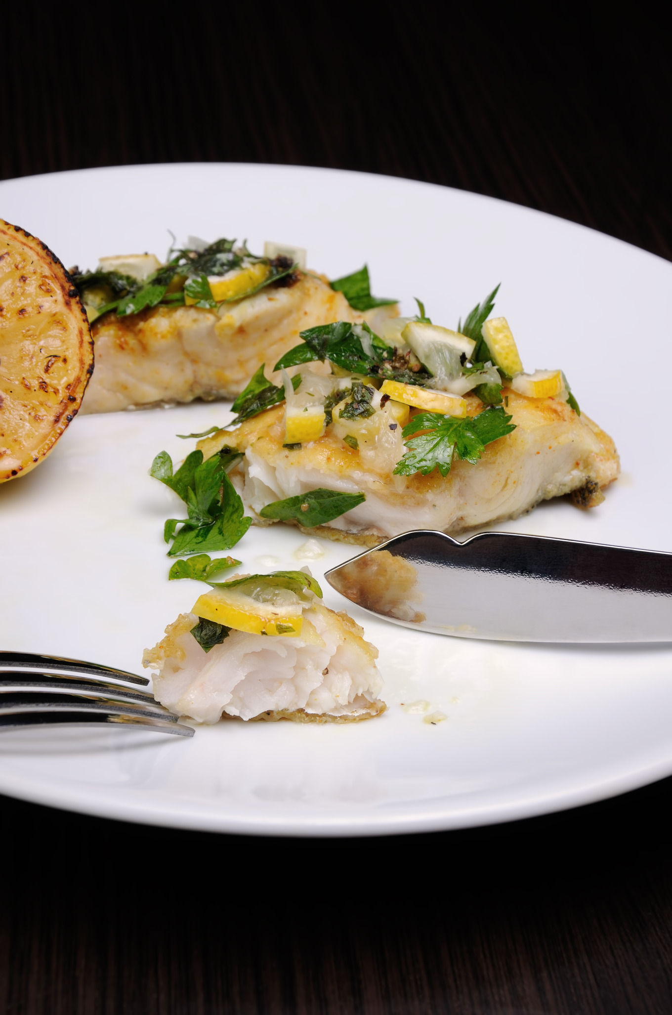 Slice of baked fish pike perch containing food, fish, and pike, a Food ...