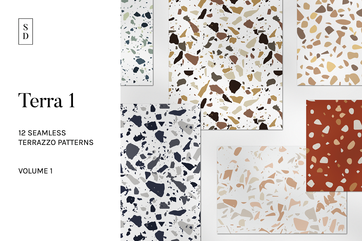 Terrazzo Seamless Patterns - Terra 1, a Pattern Graphic by Saguaro Digital