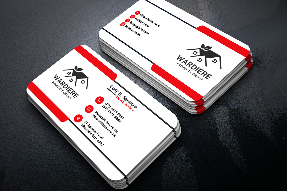 Premium Identity Contact Card PSD