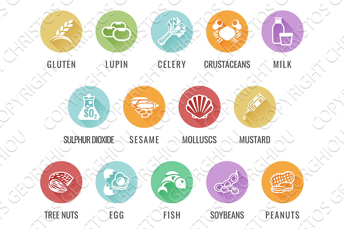 Allergen Food Allergy Icons, a Food Illustration by Christos Georghiou