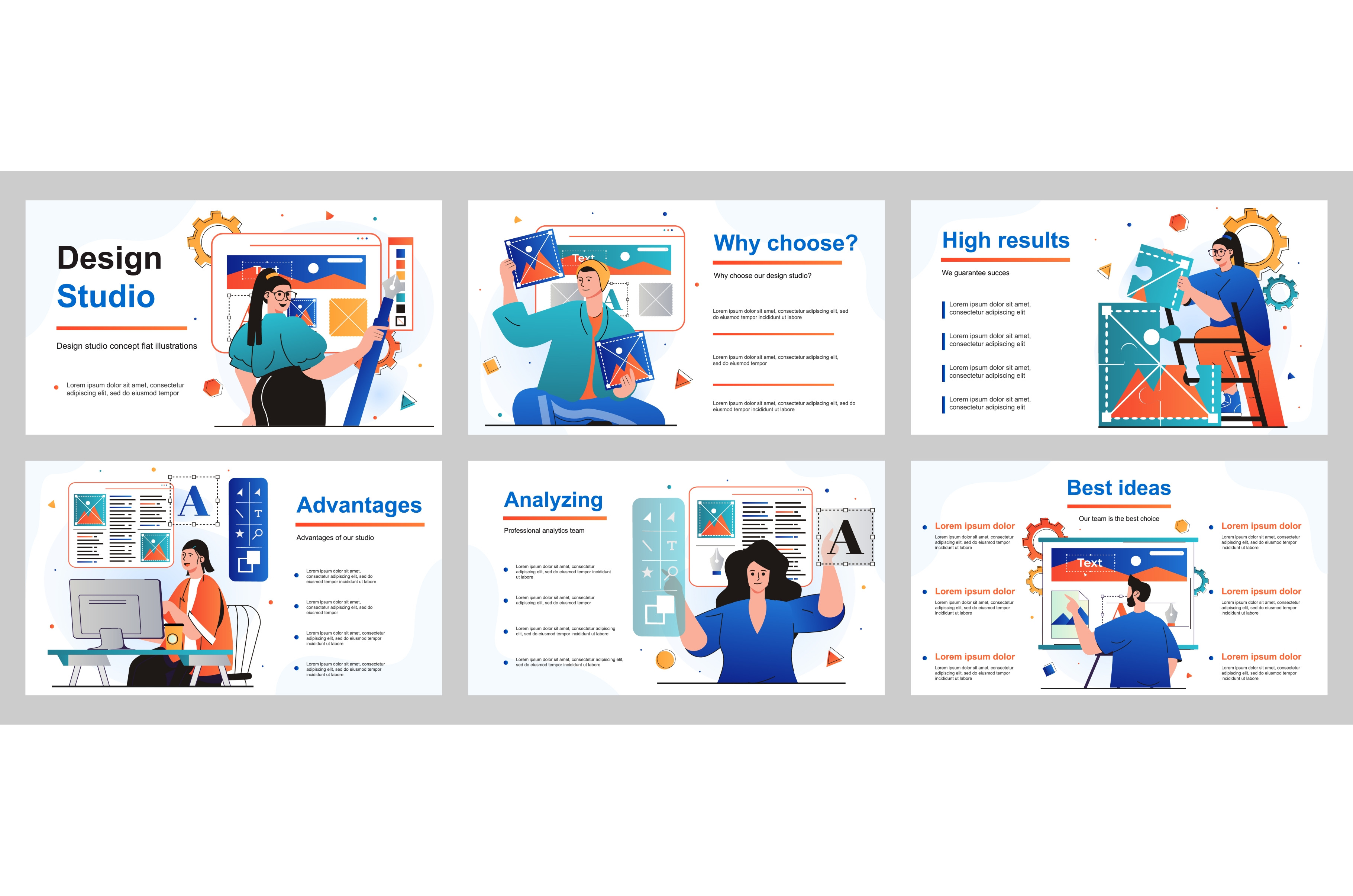 Design studio powerpoint slides, a Person Illustration by alexdndz