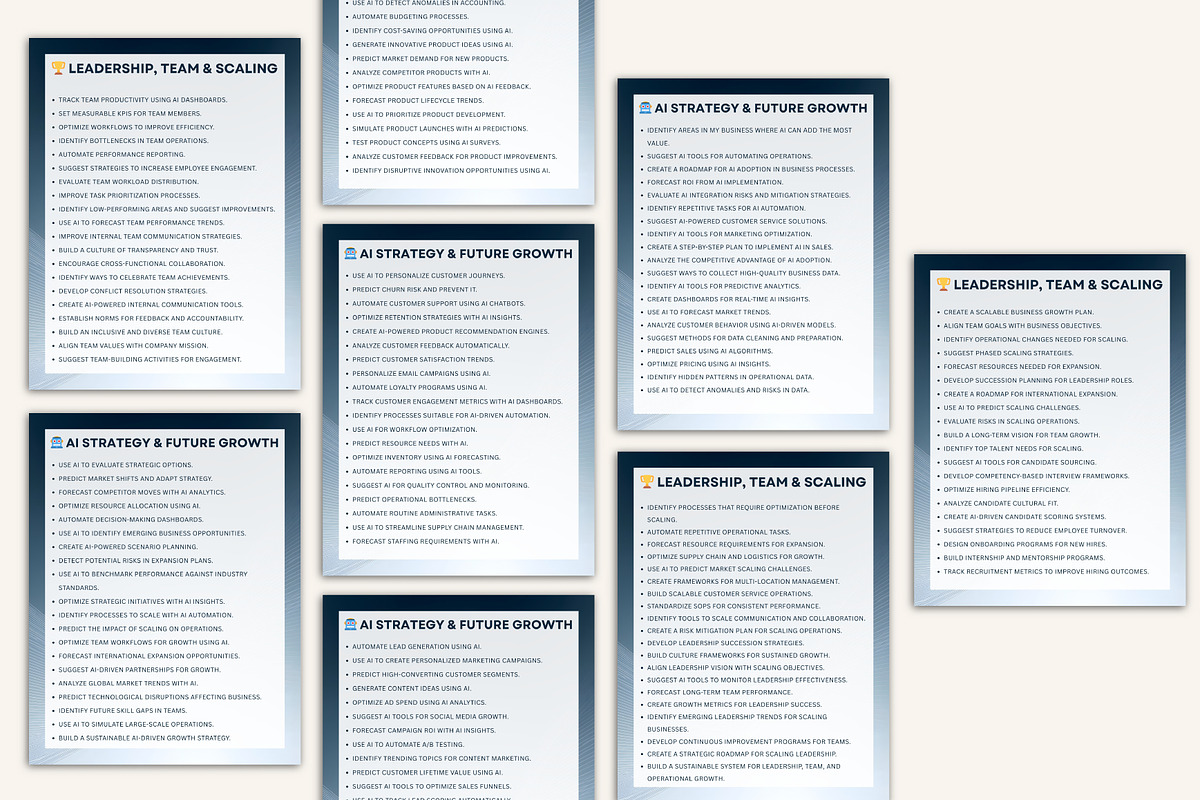 1000+ Business Growth Prompts, a Stationery Template by Designmela01