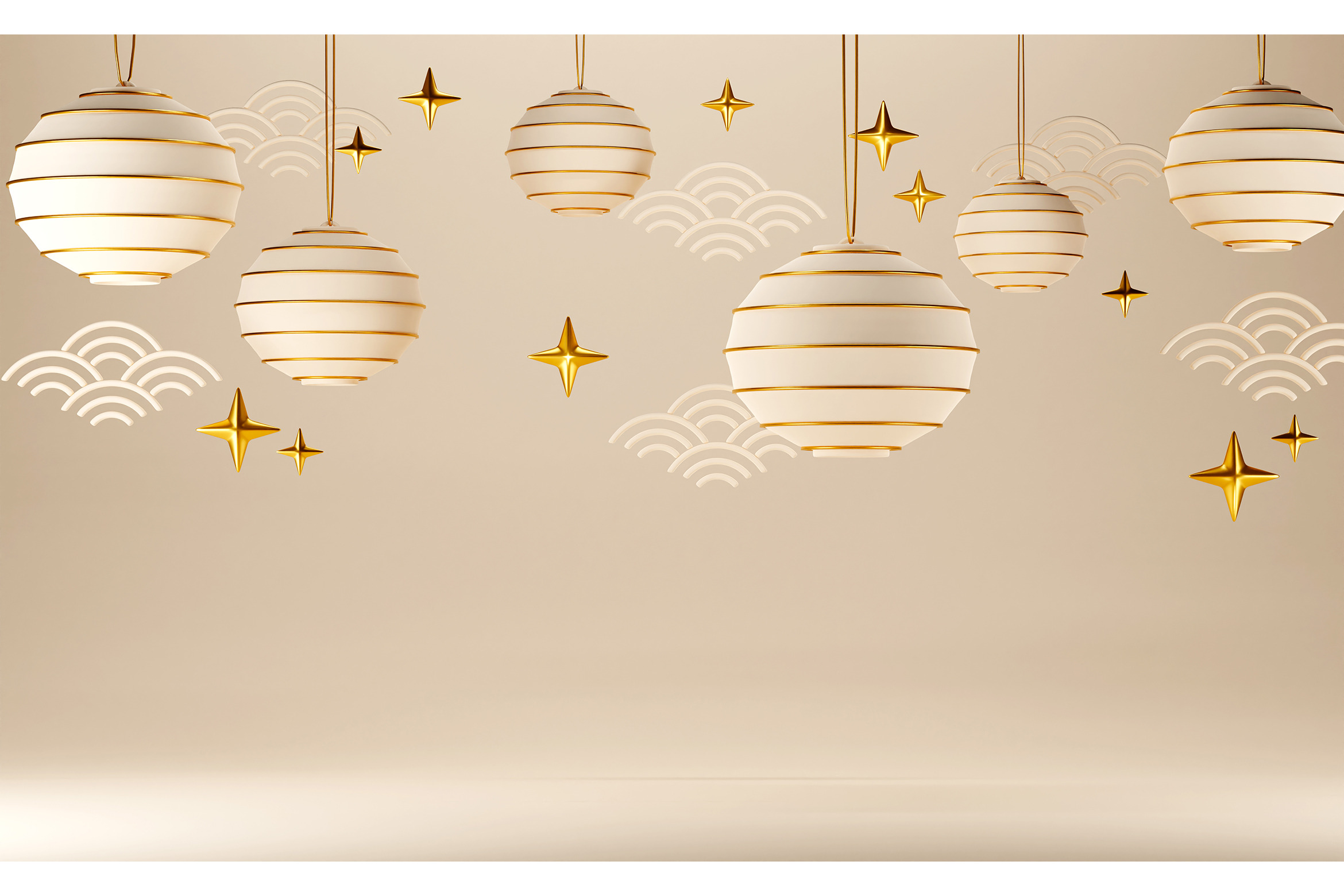 3d Beige Chinese New Year Background, a Background Graphic by Oksana ...