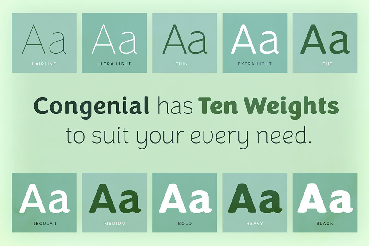 Congenial Black, a Sans Serif Font by Laura Worthington