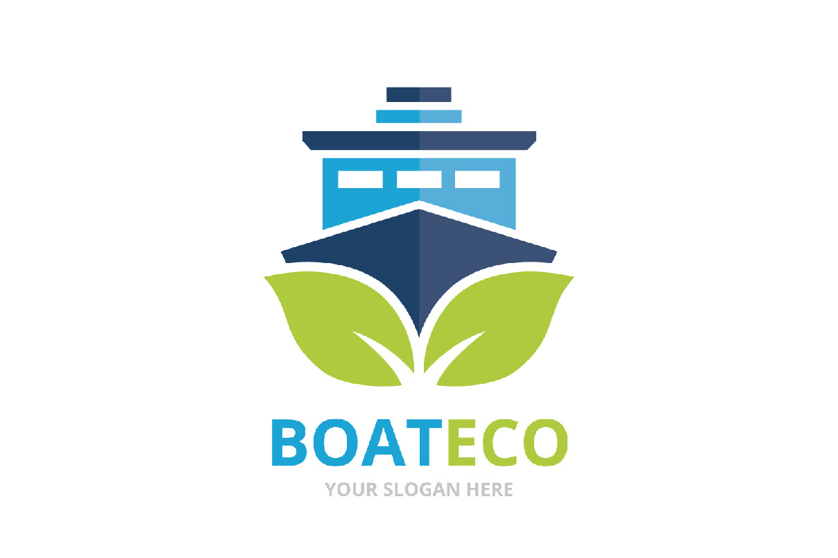 Vector ship and leaf logo, a Branding & Logo Template by GraphiShop