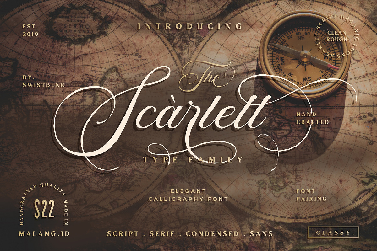 Scarlett Font Bundle, a Script Font by Swistblnk Std.