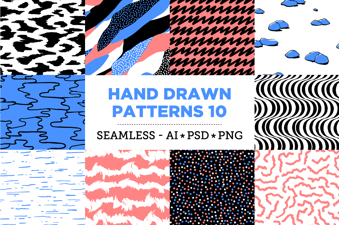 Hand Drawn Patterns 10, a Pattern Graphic by kloroform | Creative Market