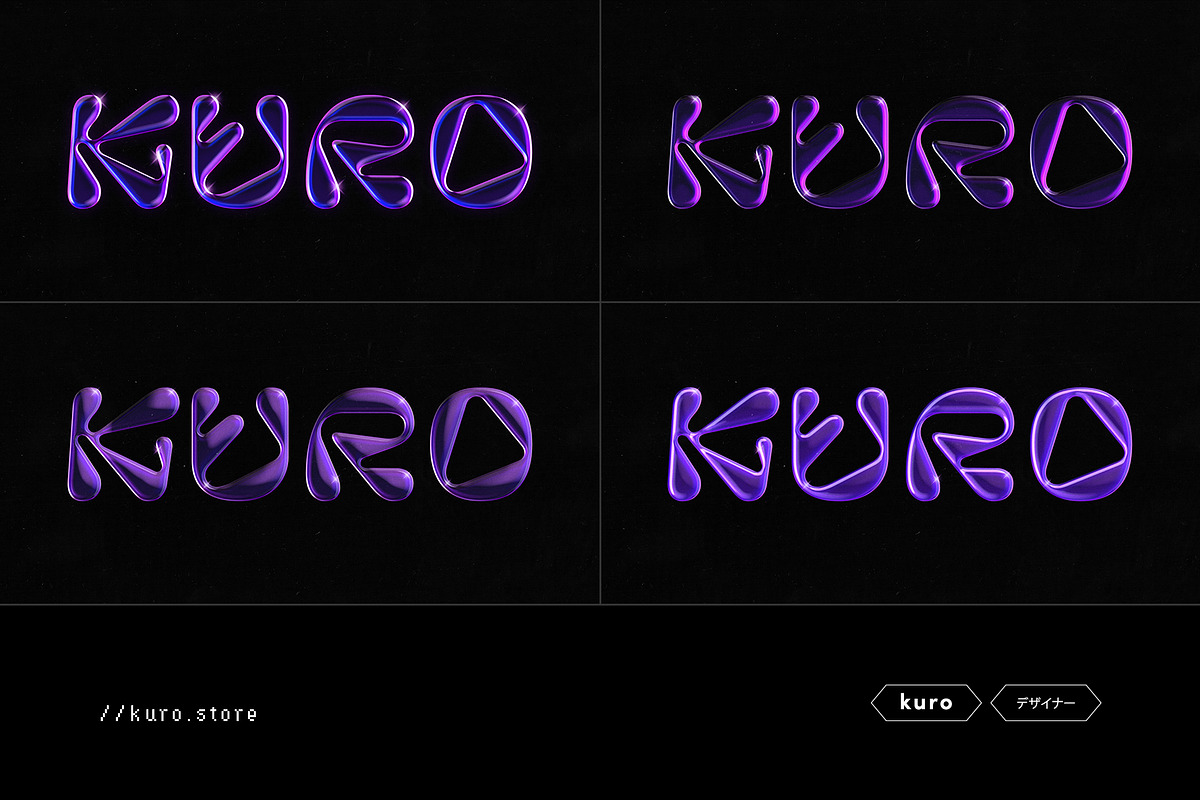 Purple Chrome Effect Bundle, a Layer Style Add-On by kuro
