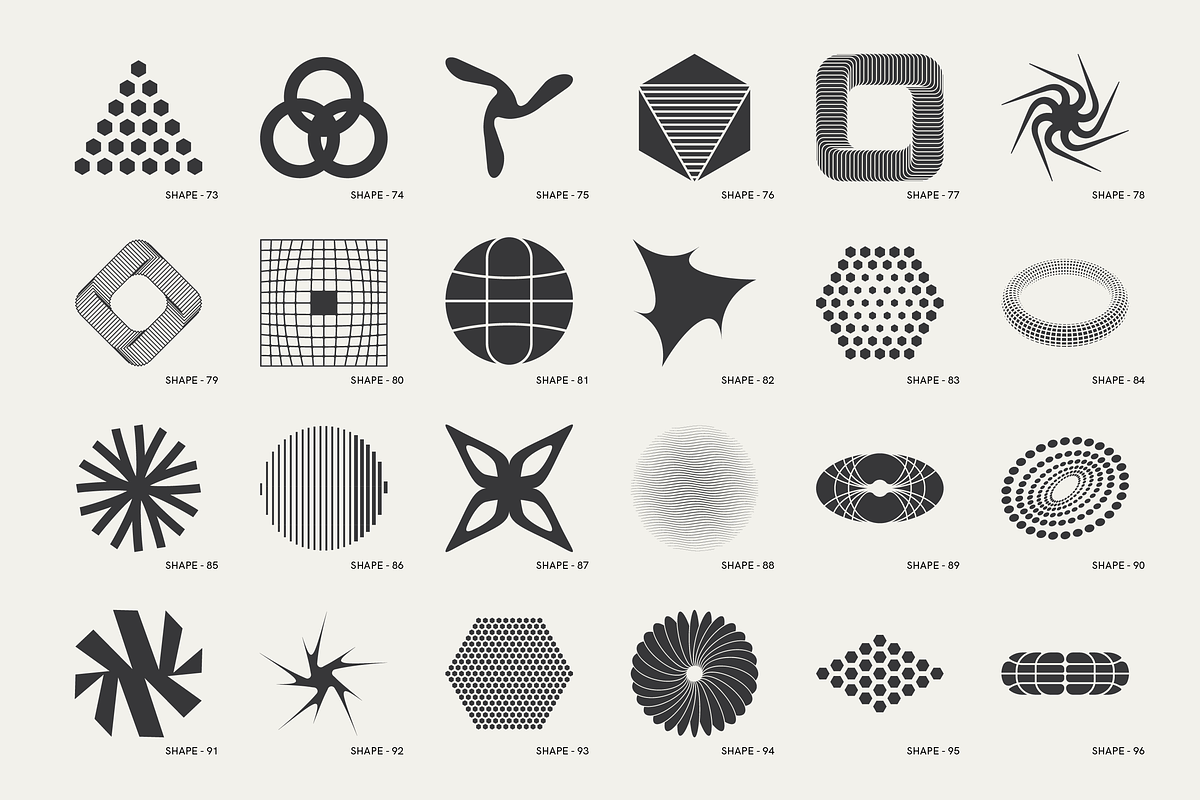 120 Abstract Geometric Shapes. Part1, a Graphic by Vanzyst