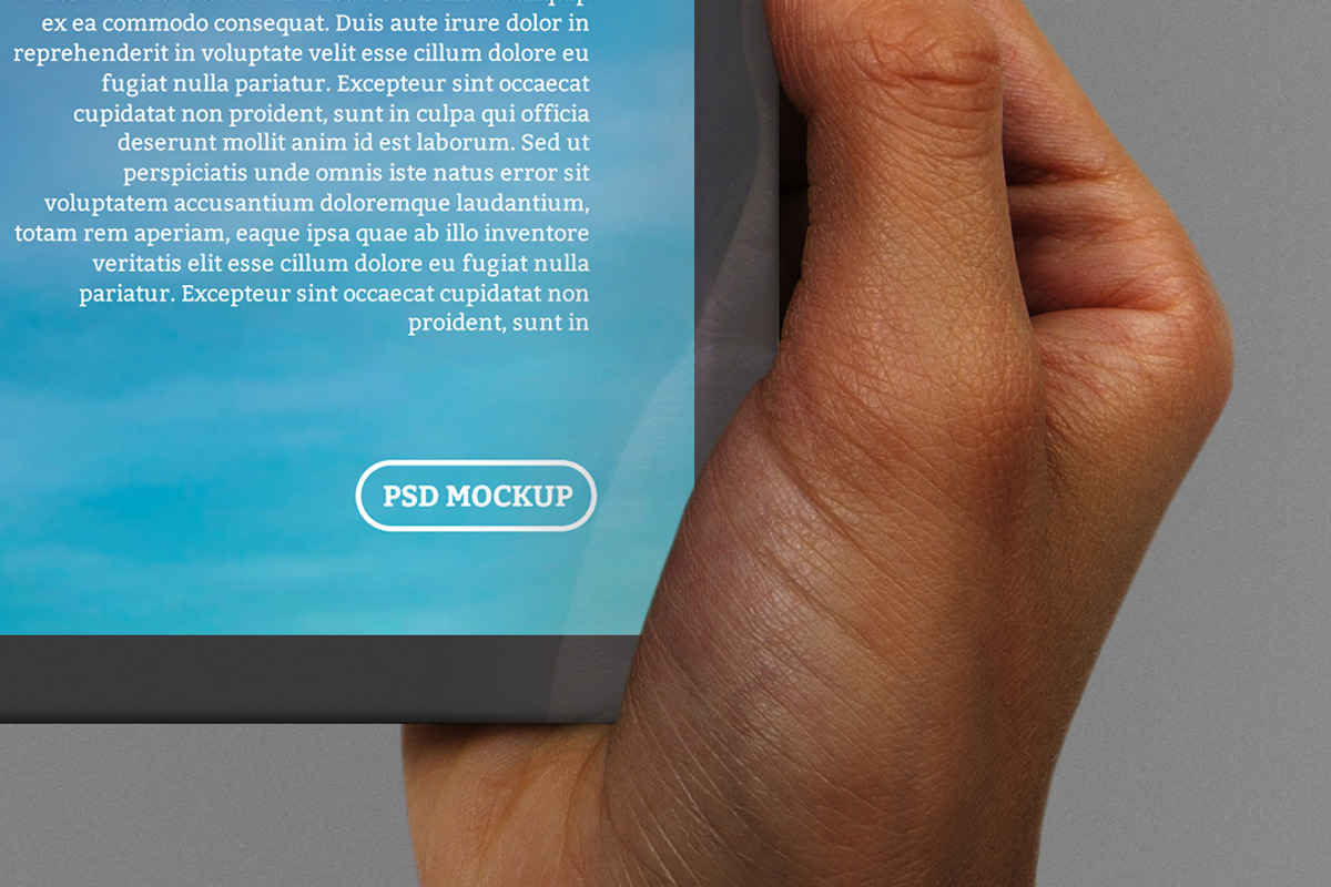 Hands Holding Tablet Mockup Minimal
