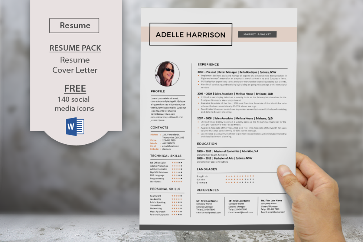Word docx resume templates, a Resume Template by Inkpower
