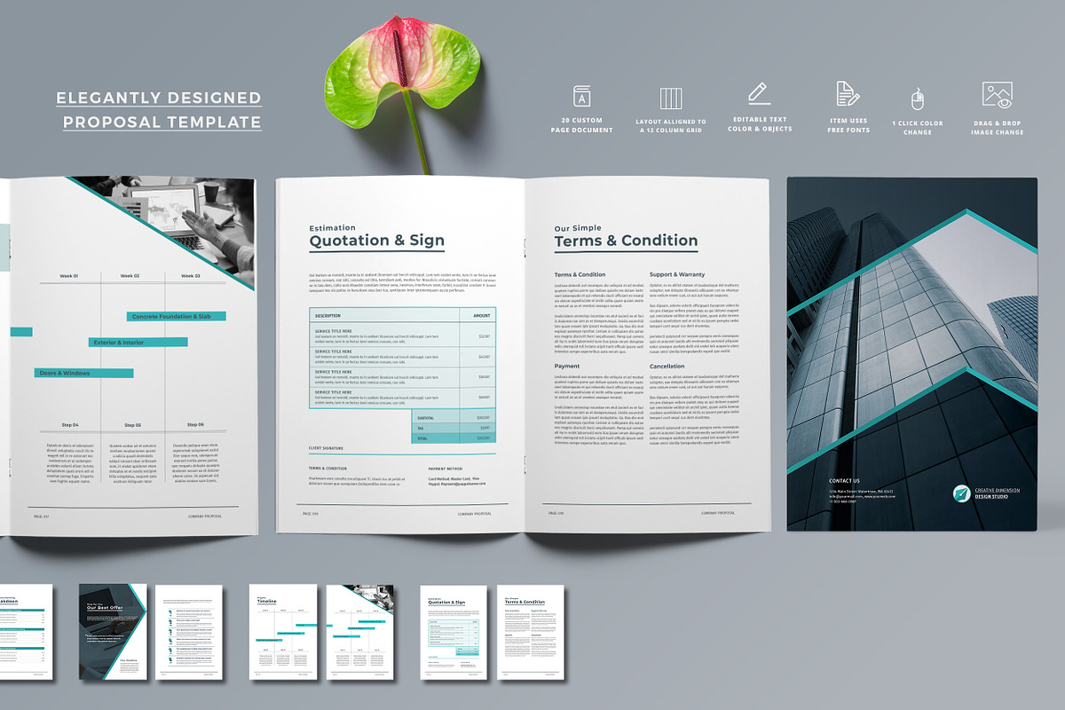 Business Proposal Word Template, a Brochure Template by TelaTemplates ...