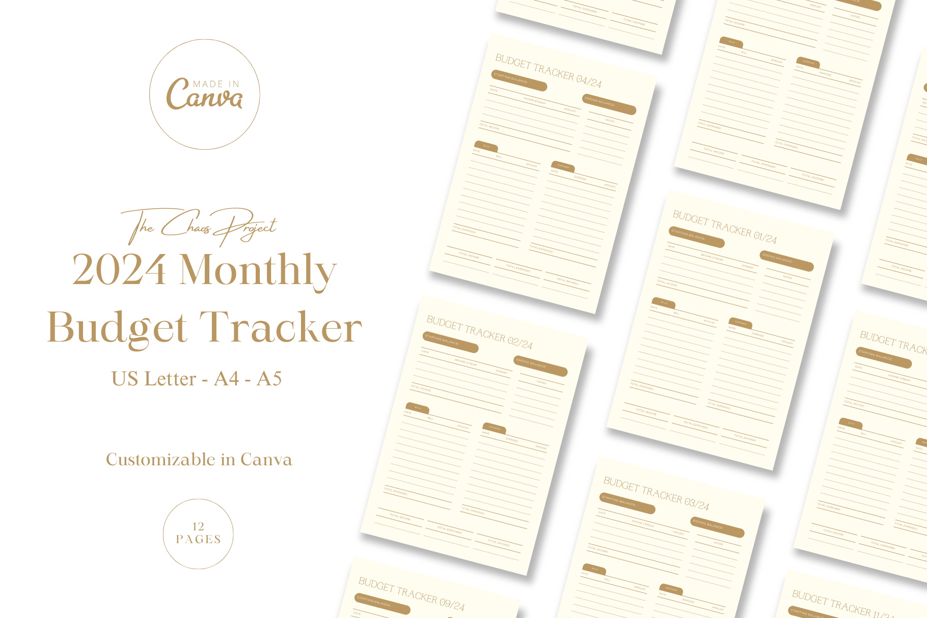 2024 Monthly Budget Planner Canva, a Stationery Template by The Chaos ...
