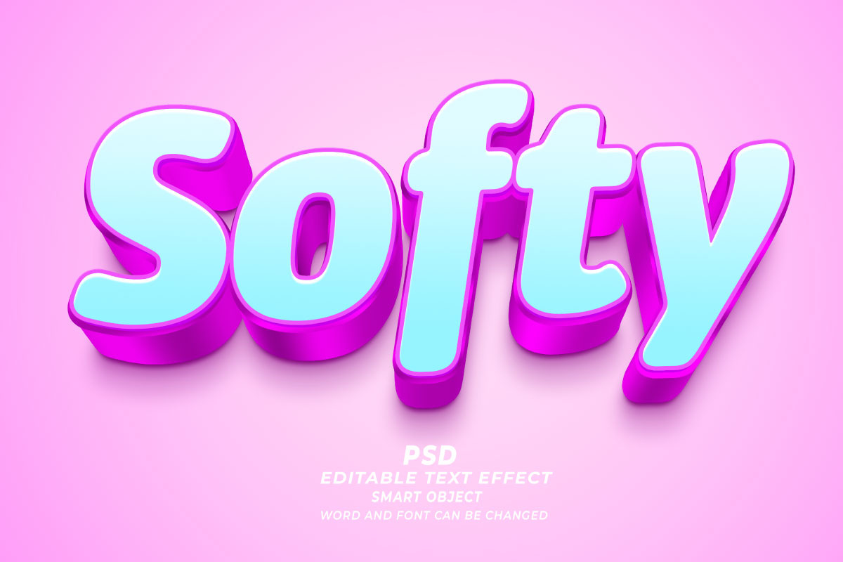 Softy PSD 3d Editable Text Effect, a Layer Style Add-On by TrueVector ...