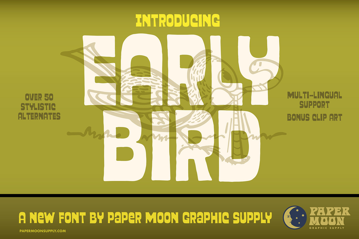 Early Bird - Fun & Funky Typeface, a Font by Paper Moon Graphic Supply ...