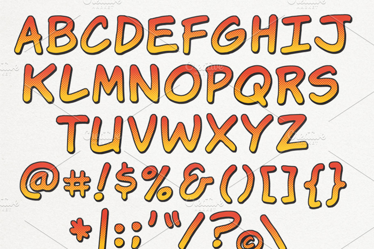 Comic Book Alphabet, an Object Graphic by WhiteSpace Design Studio