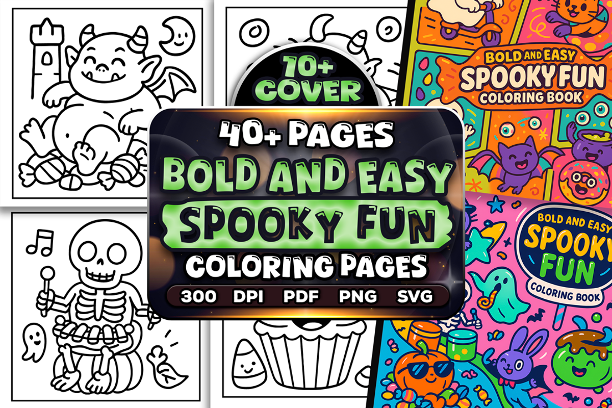 Bold and Easy Spooky Fun Coloring