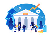 Bank building. Banking investment | Background Graphics ~ Creative Market