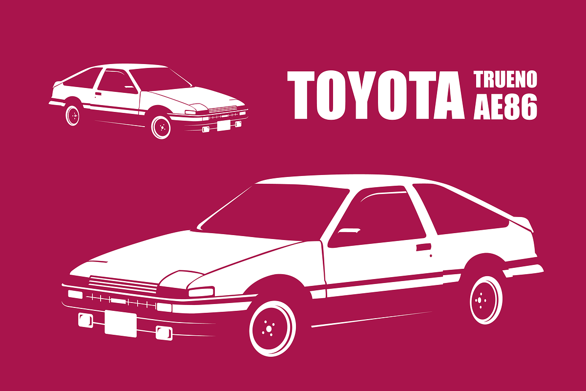Toyota Trueno AE86, an Illustration by Amazing Custom Icons