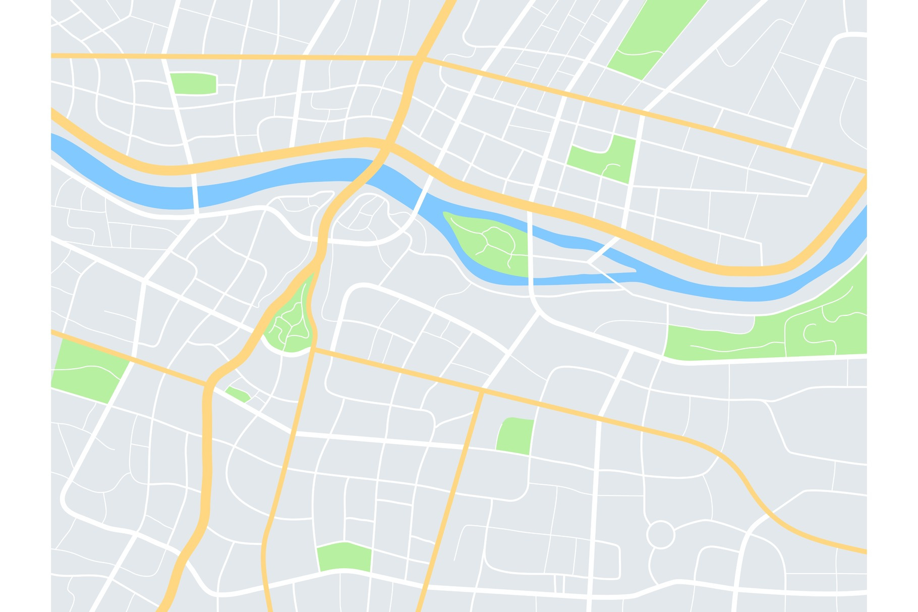 City map. Town streets with park and, a Texture Illustration by YummyBuum