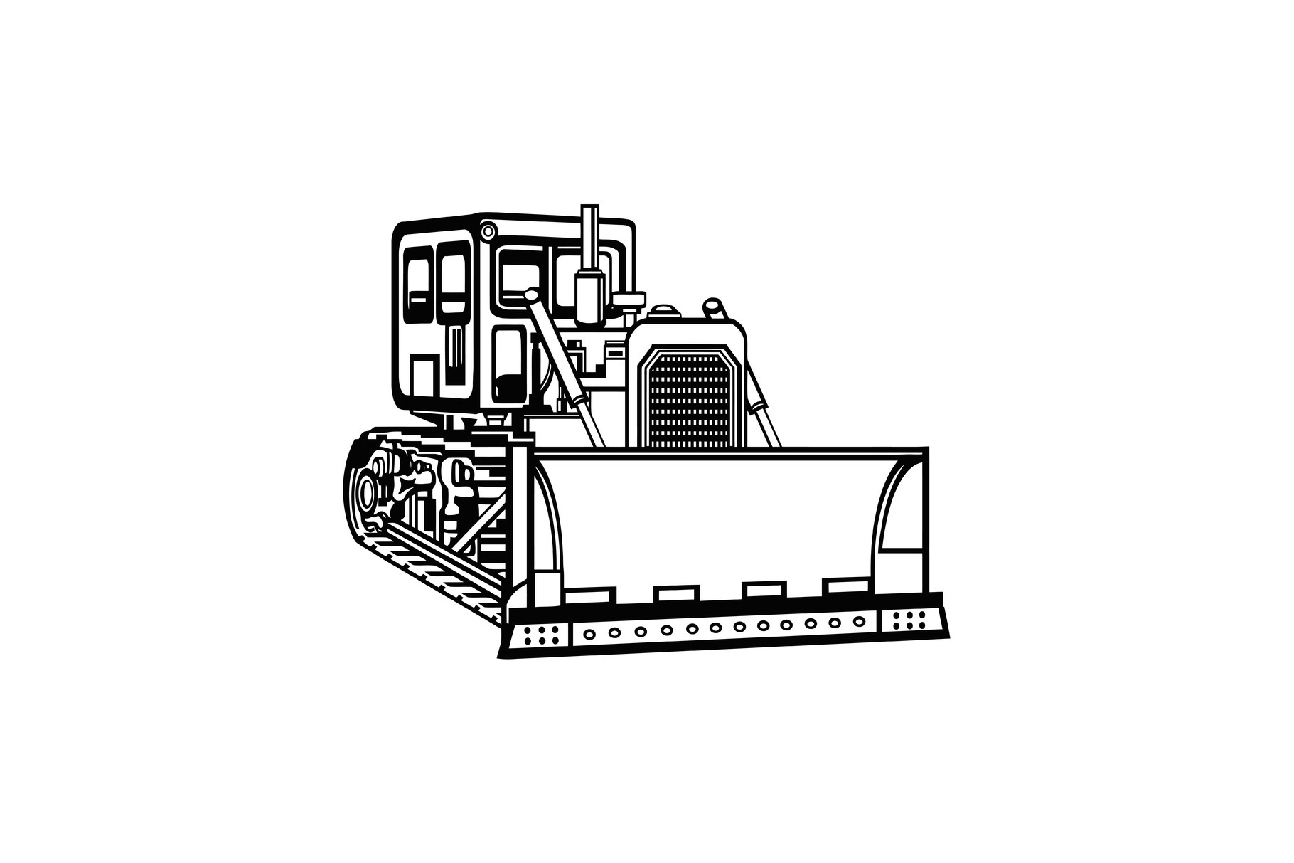 Dozer. Detailed Bulldozer vector | Technology Illustrations ~ Creative ...